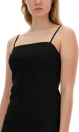 Theory Linen-Blend Midi Dress - Black