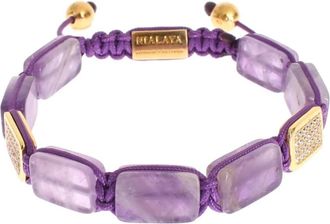 Nialaya Femme, Accessoires, Violet, Taille: M Bracelet Am&eacute;thyste et Or avec Diamants CZ
