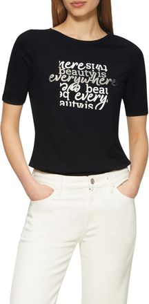 s.Oliver Elastisches T-Shirt mit Frontprint im Slim Fit