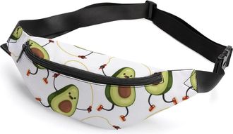 IUBBKI Springseil Avocado Hug Me Bulldog Fanny Pack, Sportg&uuml;rteltasche f&uuml;r Erwachsene und Kinder f&uuml;r M&auml;nner und Frauen