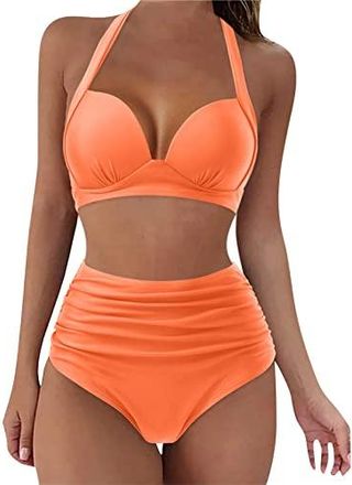 Generic Ensemble bikini pour femme &eacute;l&eacute;gant et sexy - Deux pi&egrave;ces - Triangle - Col en V - Push Up - Bikini - Maillot de bain - Maillot de bain Curvy - Haut de 