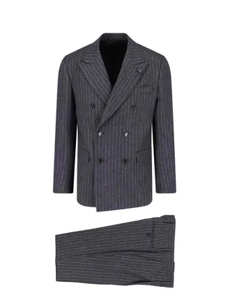 Lardini Double-Breasted Virgin Wool Suit