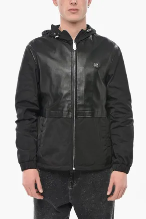Philipp Plein Leather Jacket with Logo Philipp Plein