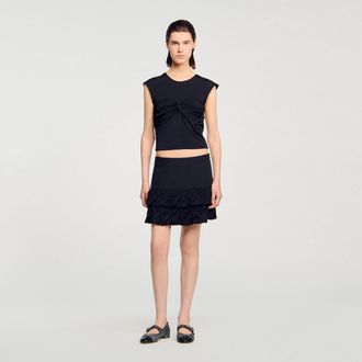 Sandro Drapiertes T-Shirt