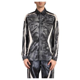 Diesel Bedrucktes Viskose Zip-Shirt - - Jackets - Herren - Schwarzk - L