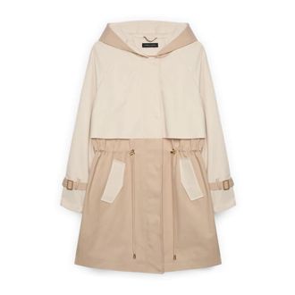 Fiorella Rubino Zweifarbiger Kapuzen-Trenchcoat - - Coats - Damen - Beige - 5XL