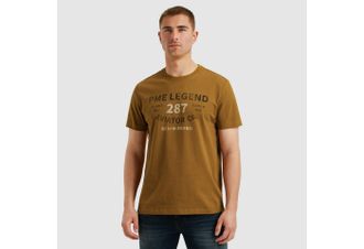 PME Legend T-Shirt Short sleeve r-neck open end jersey mit Logo-Print