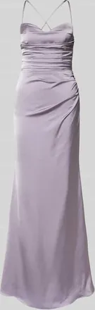 Mascara Abendkleid mit r&uuml;ckseitig &uuml;berkreuzten Spaghettitr&auml;gern