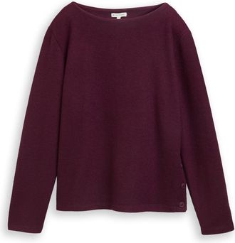 Tom Tailor Damen 1043168 Sweatshirt, 10525-Dark Red M&eacute;lange, S