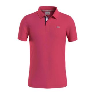 Tommy Jeans Rosa Baumwoll-Polohemd Slim Fit - - Tops - Herren - Rosa - 2XL