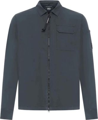 C.P. Company C.p. Company, Homme, Vestes, Gris, Taille: M Surchemise &agrave; Lentille Zipp&eacute;e en Gabardine
