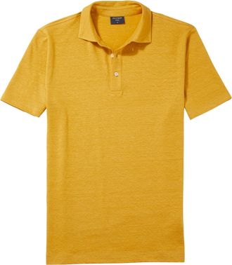 Olymp Herren Polo-Shirt Langarm Casual.Wirk,Einfarbig,Regular fit,mais 53,L