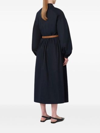 Max Mara Womens Midi Dress Blue Cotton