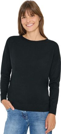 Cecil Damen 3015530 Pullover mit Strukturdetail, Ink Green, Medium