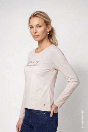 Monari Langarmshirt Regular fit mit Rundhalsausschnitt