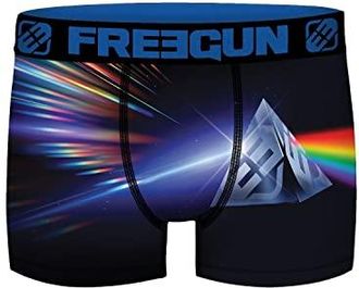 Freegun Boxer Homme Doux, Calecon Homme, Liberté de Mouvement, sans Déformation, Noir, Bleu, Rouge, Jaune, Taille S