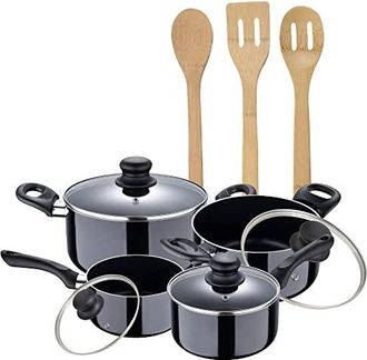 San Ignacio Küchen-Batterie-Set aus Aluminium mit 3 Utensilien aus Bambus