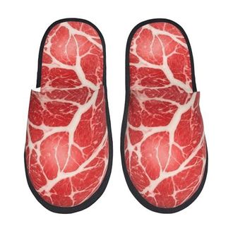Generic Hiver Pantoufles Steaks De Boeuf Chaud Pantoufles De Voyage R&eacute;utilisables Chaussons DInt&eacute;rieur Pour Voyage Automne Camping L