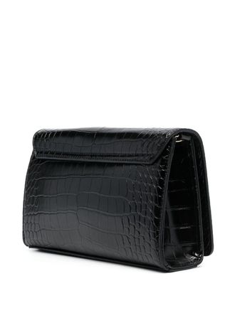 Love Moschino sac &agrave; bandouli&egrave;re &agrave; effet peau de crocodile - Noir