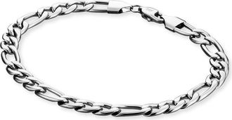 Save Brave Herren Figaroarmband aus robustem Edelstahl - Karabinerverschluss - ohne Nickel und Blei - inkl. Schmuckverpackung