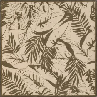 Boggi Milano Homme, Accessoires, Beige, Taille: ONE Size Foulard en coton &agrave; imprim&eacute; feuilles