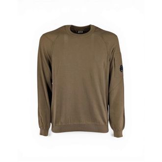 C.P. Company C.p. Company, Homme, Sweatshirts et sweats &agrave; capuche, Vert, Taille: M Cotton Sea Island Crewneck Lens Knit