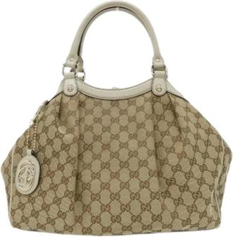 Gucci Sac &agrave; main vintage en toile Pre-owned - Femme - Pre-owned - Beige - Taille: ONE Size