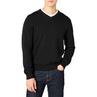 Amazon Essentials Pull à Col en V (Disponible en Grandes Tailles et Grandes Longueurs) Homme, Noir, XS