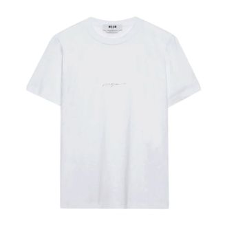 Msgm Wei&szlig;es T-Shirt mit Logo-Print aus Baumwolle - - Tops - Damen - Wei&szlig; - L