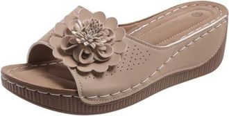 Generic Pantoufles orthop&eacute;diques pour femme - Talon compens&eacute; - Mules d&eacute;t&eacute; avec semelle int&eacute;rieure - Sandales de marche - Sandales &agrave; plateforme - Sandales soup