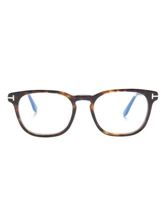 Tom Ford Eyewear lunettes de vue Blue Block à monture carrée - Marron