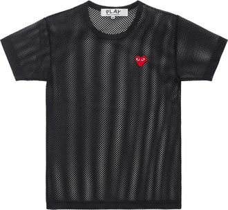 Comme Des Gar&ccedil;ons Homme, Tops, Noir, Taille: L T-Shirt Red Emblem: Mesh Red Heart
