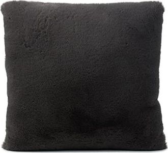 Gözze Quadratisches Zierkissen, Kunstfellbezug, 100% Polyester, 60 x 60 cm - Anthrazit