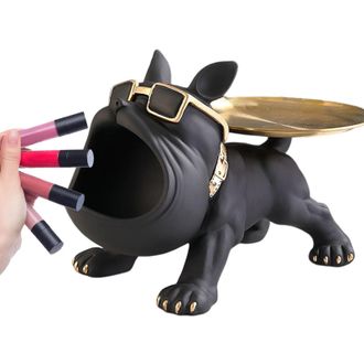 Generic Schlüsselaufbewahrungsschale, Tastenaufbewahrung, Cartoon Französische Bulldogge, Form Keys Bowl, Figur, Aufbewahrungsbox für Schmuck, Büro, große Kap