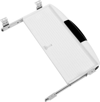 TOPBATHY Alipis Ausziehbare Tastaturablage mit Mauspad und Ger&auml;uschlosen Tastaturschienen H&ouml;henverstellbare Schublade aus Wei&szlig;em Kunststoff f&uuml;r Ergonomischen B