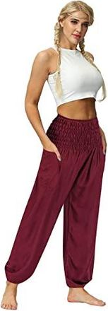 Generic Pantalon L&eacute;ger Femme Fluide &Eacute;t&eacute; Chic Lin Sports De Fitness dhiver en Cours DEx&eacute;cution V&ecirc;tements De Plein Pantalons Surv&ecirc;tement avec Poches Ensemble Li