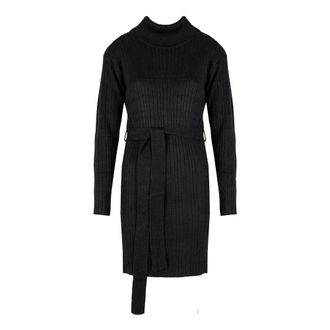 Silvian Heach Femme, Robes, Noir, Taille: 40 FR Robe Midi Tricot Tressée