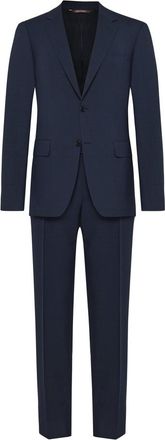 Canali Anzug aus Wolle mit Reverskragen und Pattentaschen, Regular Fit in