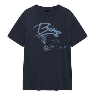 Anine Bing Femme, Tops, Bleu, Taille: 36 FR Kent Tee Eagle