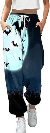 Generic Leggings de sport surdimensionn&eacute;s pour femmes pour femmes, pantalon tendance dHalloween imprim&eacute; 2026, noir fonc&eacute;, XXL