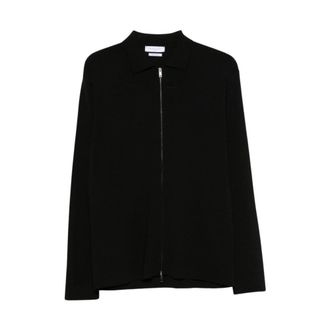 Daniele Fiesoli Strick-Polohemd mit Rei&szlig;verschlussleiste und klassischem Kragen - - Tops - Herren - Schwarzk - XL