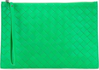 Bottega Veneta Clutches - Intrecciato Leather Clutch - Gr. unisize - in Grün - für Damen