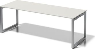 Bisley Cito Schreibtisch, 740 mm höhenfixes O-Gestell, Metall, Gw355 Dekor Grauweiß, Gestell Silber, 80 x 220 x 85 cm