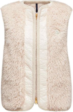 Moncler Moncler Tournel Teddy Padded gilet, Women, Beige, Size: 00