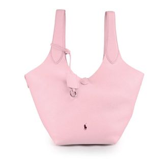 Polo Ralph Lauren Femme, Sacs, Rose, Taille: ONE Size Sac fourre-tout en cuir rose brod&eacute;