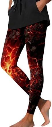 Generic Legging dentra&icirc;nement pour femme, taille haute, pantalon 4 voies, pantalon de course et de yoga pour femme daffaires, rouge, XXL