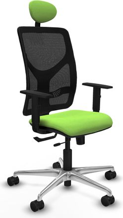 Piqueras y Crespo Gepolsterter Stuhl mit 1D-Armlehnen, h&ouml;henverstellbare Lendenwirbelst&uuml;tze und festes Kopfteil, ausgestattet mit Syncro/Traslack und Schneideschaum, Sc