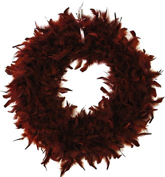 Generic Federkranz Rostbraun Rot XL Groß Beidseitig 55 cm