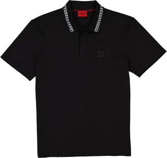 HUGO BOSS Herren Polo-Shirt schwarz Baumwoll-Jersey