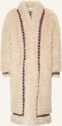 BA&SH Ba&Sh Teddyfell-Mantel Cais weiss